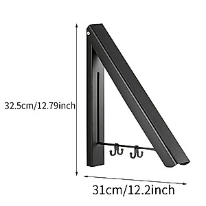 Etiger Wall Stand, Triangle Organizer Bracket, Expandable and Collapsible Hanging Rack, Perfect for Clothes and Towels Ideal for Bathrooms, Dorm Rooms, & Condos(Black)