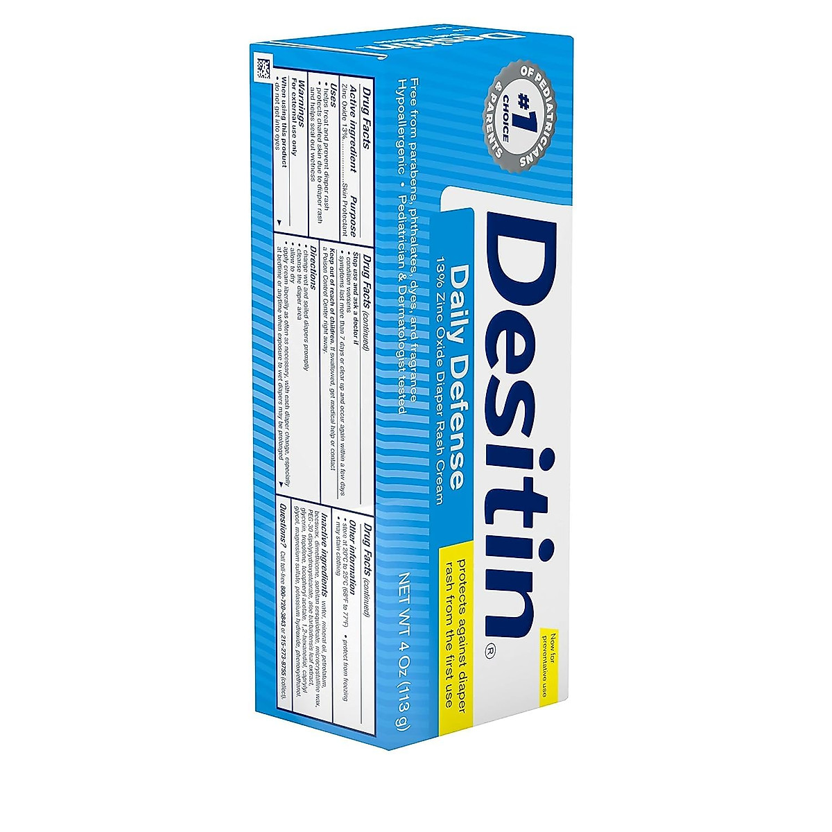 DESITIN Rapid Relief Zinc Oxide Diaper Rash Cream 4 oz (Pack of 3)