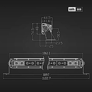 Rigidhore Led Light bar Kits 2Pcs 6inch & 42inch Single Row Flood & Spot Beam Combo 6,000K Color Temperature Off Road Light Driving Light for SUV ATV Truck Roof Bumper Pickup