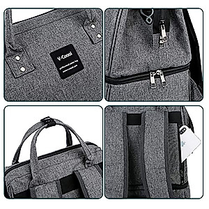 V-COOOL Breast Pump Bag Backpack Double-layer Fresh-Keeping Bag Double Layer for Mother Outdoor Working Backpack with USB Charging Port(Deep Gray)
