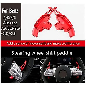 Paddle Shifters for Mercedes Benz 2015-2019 GLS GLA GLE GLE W166 Aluminum-AlloySteering Wheel Paddle Shifter Extension Shift Paddle Blade Red