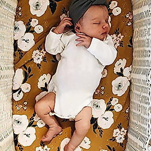 Move on Soft Bassinet Sheets, Suitable for Different Cradle and Bassinet Mattress, Cradle Sheets for Bassinet Pad/Mattress for Unisex Boys Girls Yellow