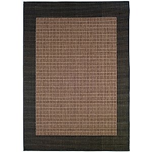 Couristan Recife Checkered Field Indoor/Outdoor Area Rug, 3'9" x 5'5", Cocoa-Black