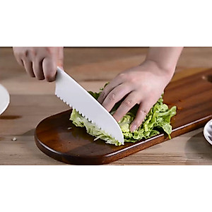 ONUPGO Knives for Kids 6-Piece Nylon Kitchen Baking Knife Set: Plastic Knife Set Children's Cooking Knives Colors/Firm Grip, Serrated Edges, BPA-Free Kids' Knives