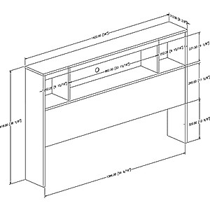South Shore Spark Bookcase Headboard, Full, Pure White