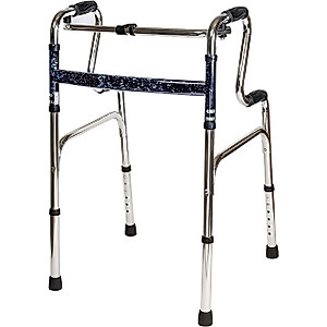 Carex Health Brands Sturdy Uplift Adjustable Adult Medical Walkers, Folds for Easy Storage & Transport, Guaranteed Longevity, Superior Support for Seniors Steel, 6 lb