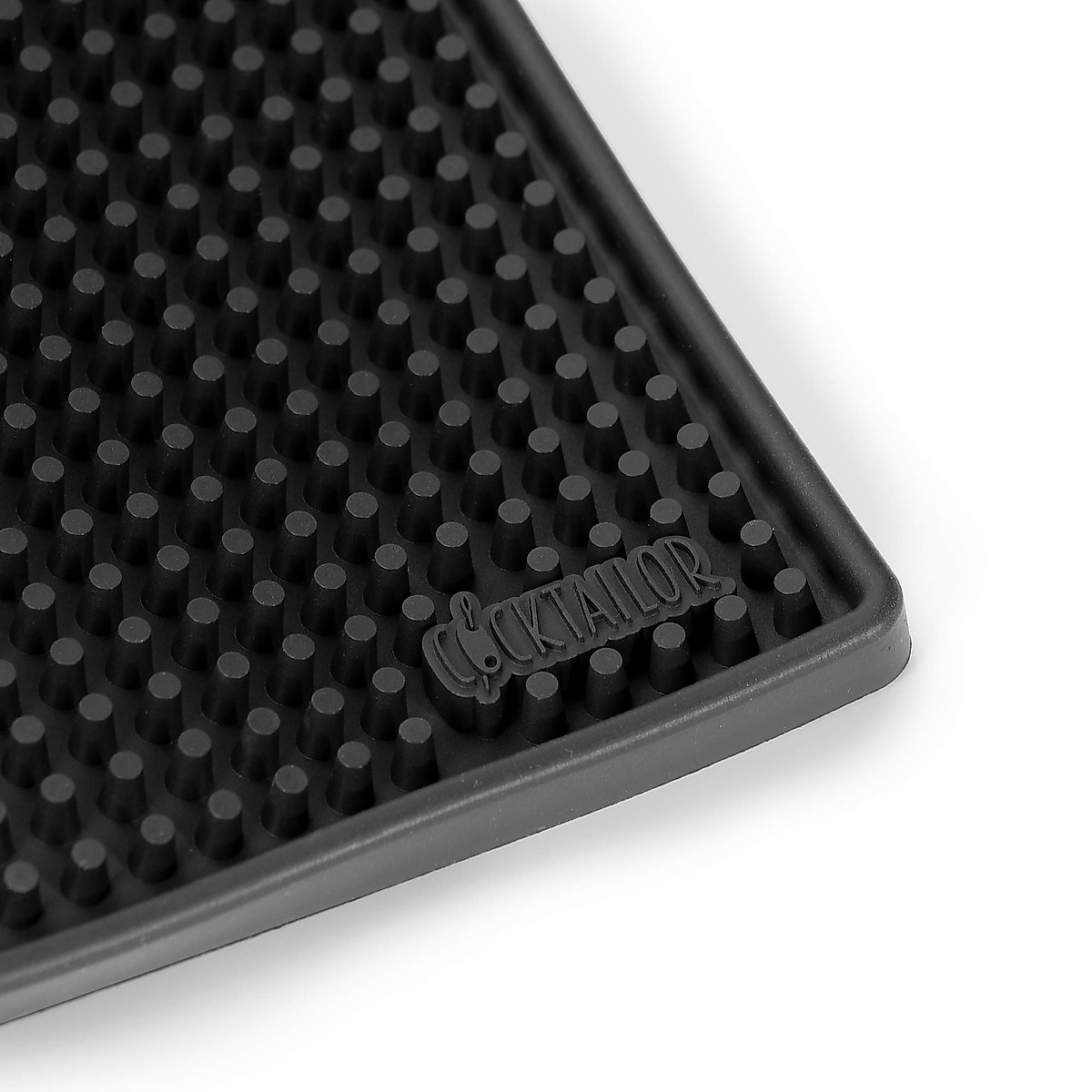 18" x 12" Black Bar Mats, 2-pack - Professional Bartender's Non-Slip Drink Cocktail Mixing Service Mat - Accessories for Industrial & Home Kitchen, Bartops, Coffee Bars, Food Trucks, & Restaurants