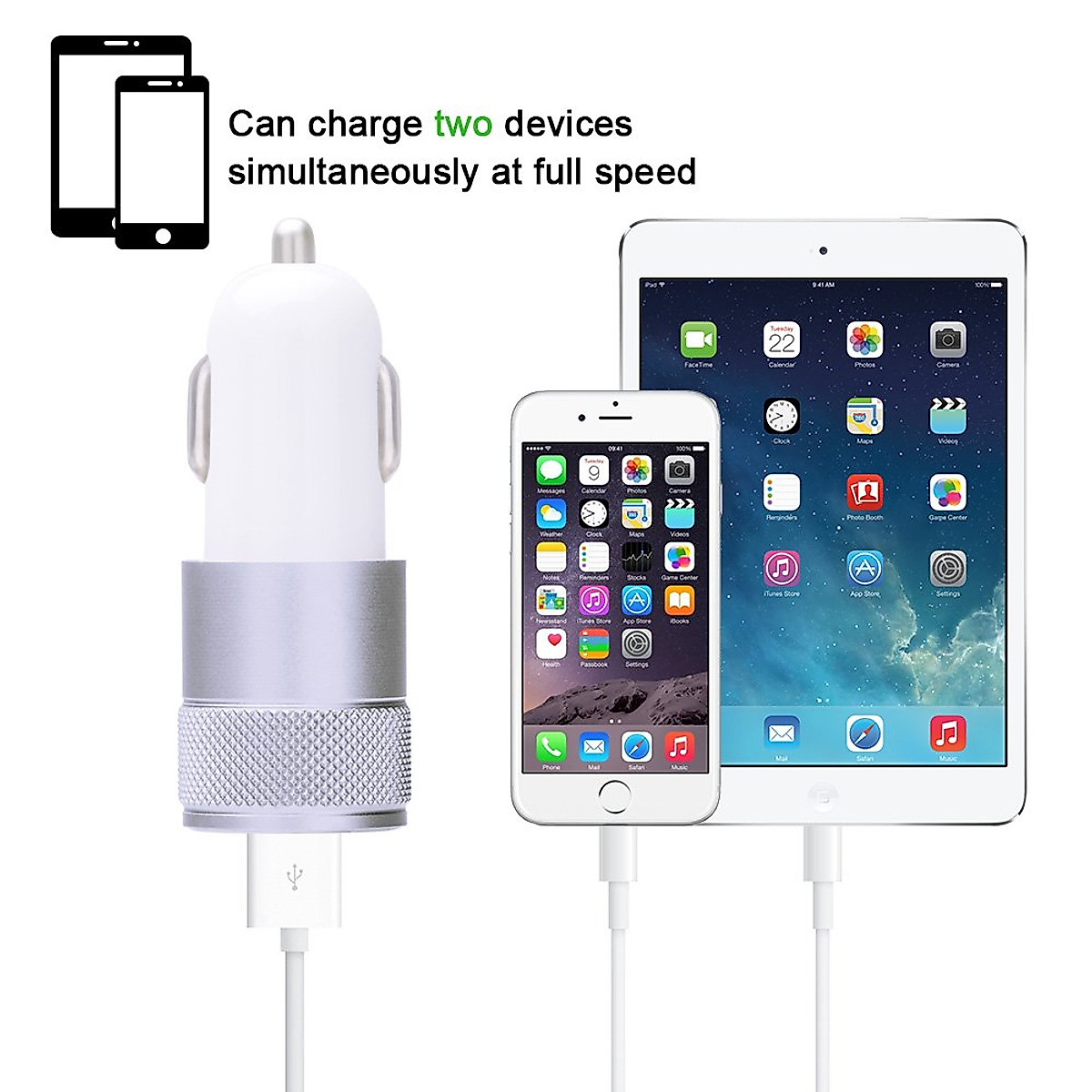 Car Charger,Sicodo 3.4A 2 Pack USB Smart Port Charger Compatible with iPhone 16 15 14 13 12 SE 11 X Pro, Max, Samsung Galaxy S24 S23 S22 S21 S20, Note20 10, LG V60 V50 V40,Google Pixel,iPad Pro