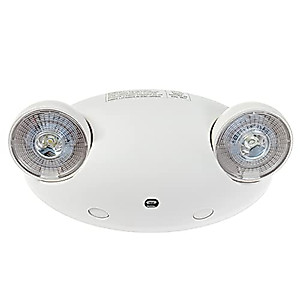 Ciata Lighting Round Head Emergency Wall Light with Battery Back-up, 120-277V, Two Head Adjustable Emergency Lighting Commercial, for Home in White Finish