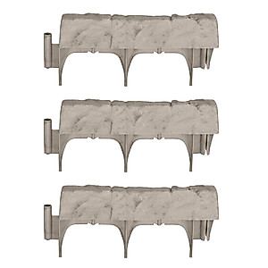 Suncast BSE10TG Landscape Design Border, 12" Sections, Decorative Natural Rock Stone Edging for Garden, Lawn, & Landscaping (20 Pack)
