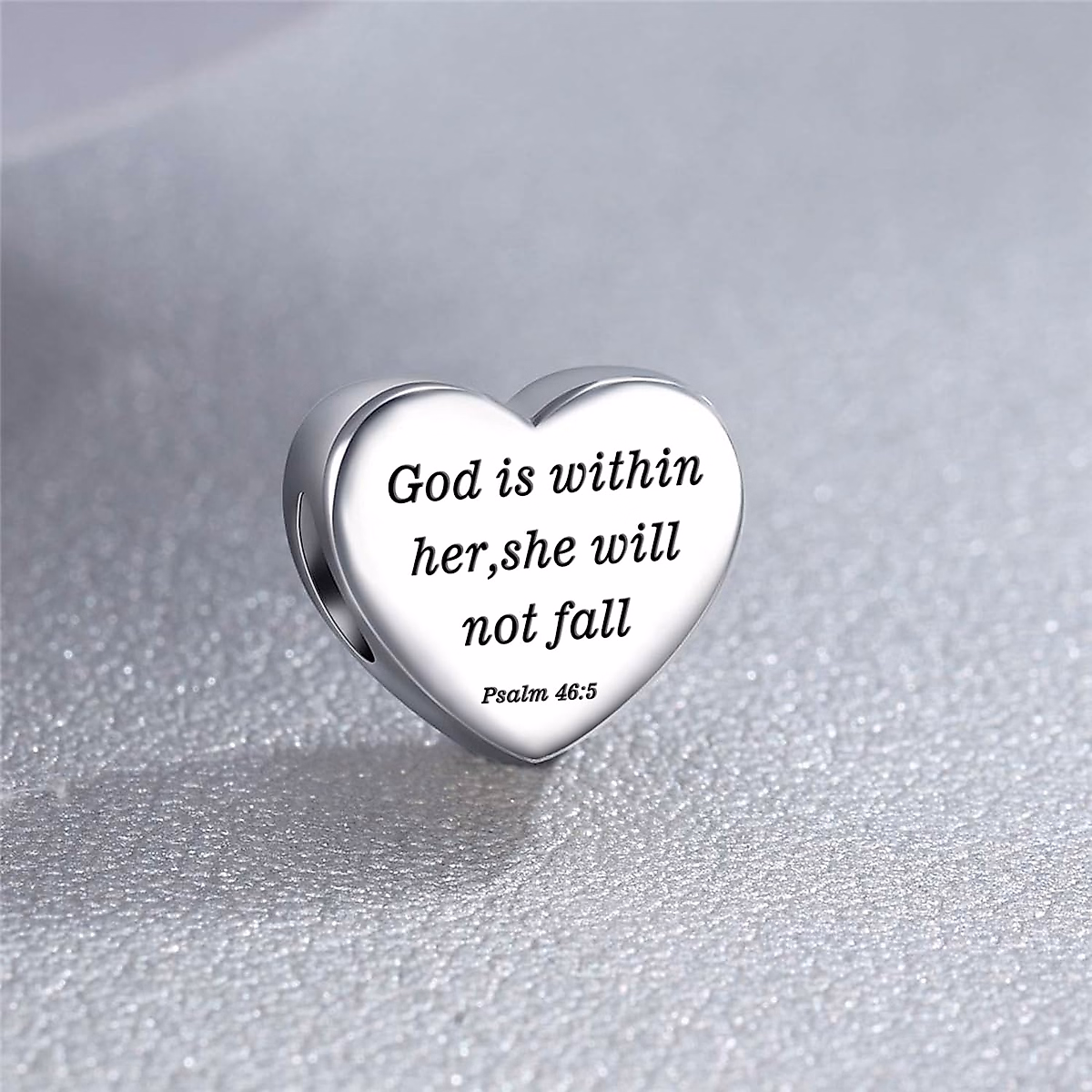 MUERDOU Heart Charm Fit Charms Bracelet Christian Bible Verse Charm Prayer Faith Religious Jewelry Gifts for Women