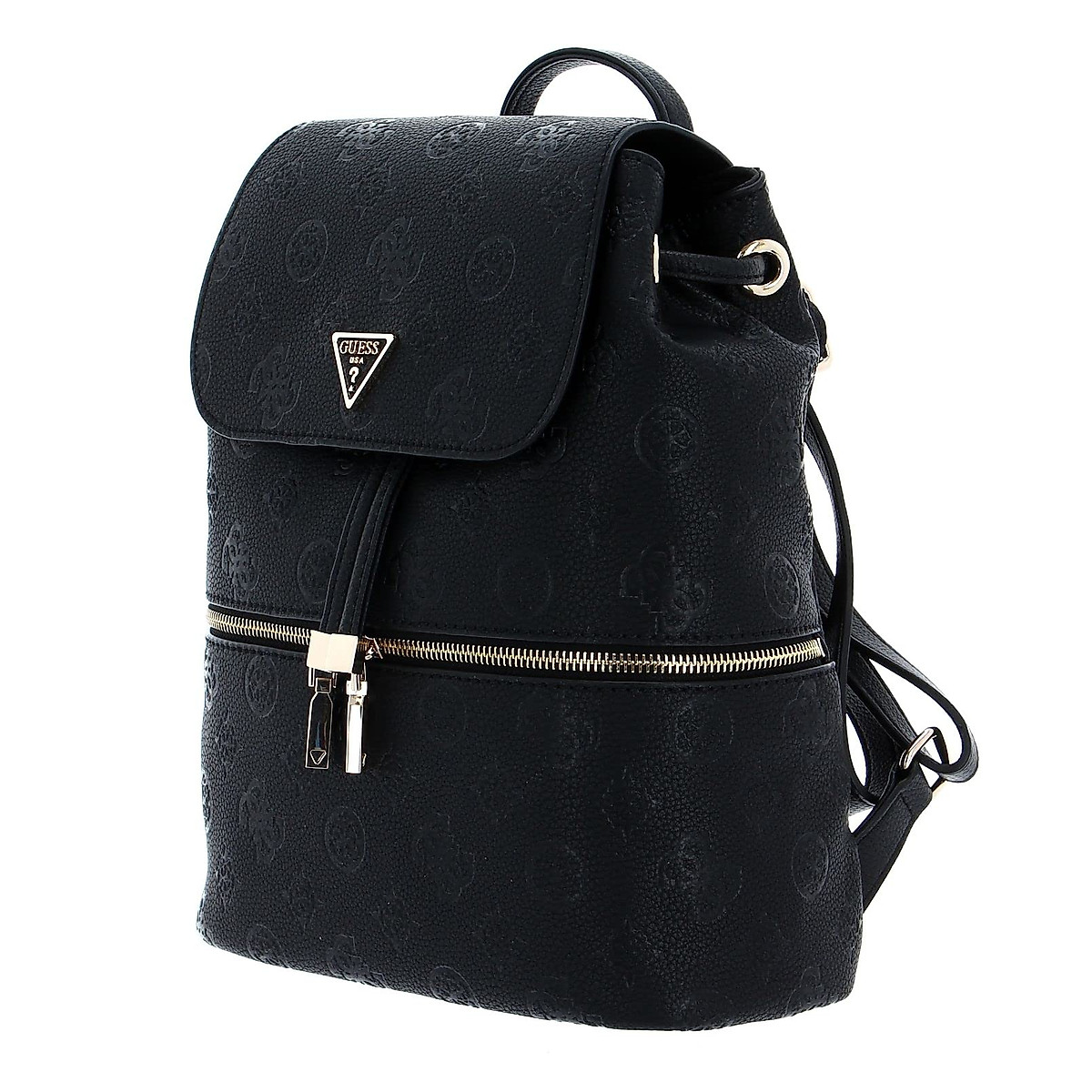 GUESS womens Helaina Flap Backpack, Black, one size US