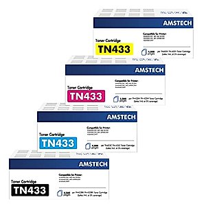 TN-433 TN 433 TN433 Toner Cartridges 4 Pack Compatible for Brother MFC-L8900CDW TN-433 TN433BK TN433C TN433M TN433Y for MFC-L8900CDW HL-L8360CDW HL-L8260CDW MFC-L8610CDW HL-L8360CDWT Printer