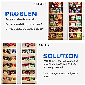 ALINE FURNITURE Pull Out Drawers for Cabinets Wood, 20" W X 21" D Slide Out Drawers for Kitchen Cabinets, Pull Out Shelves, Roll Out Drawers for Pantry Cabinet Organizer