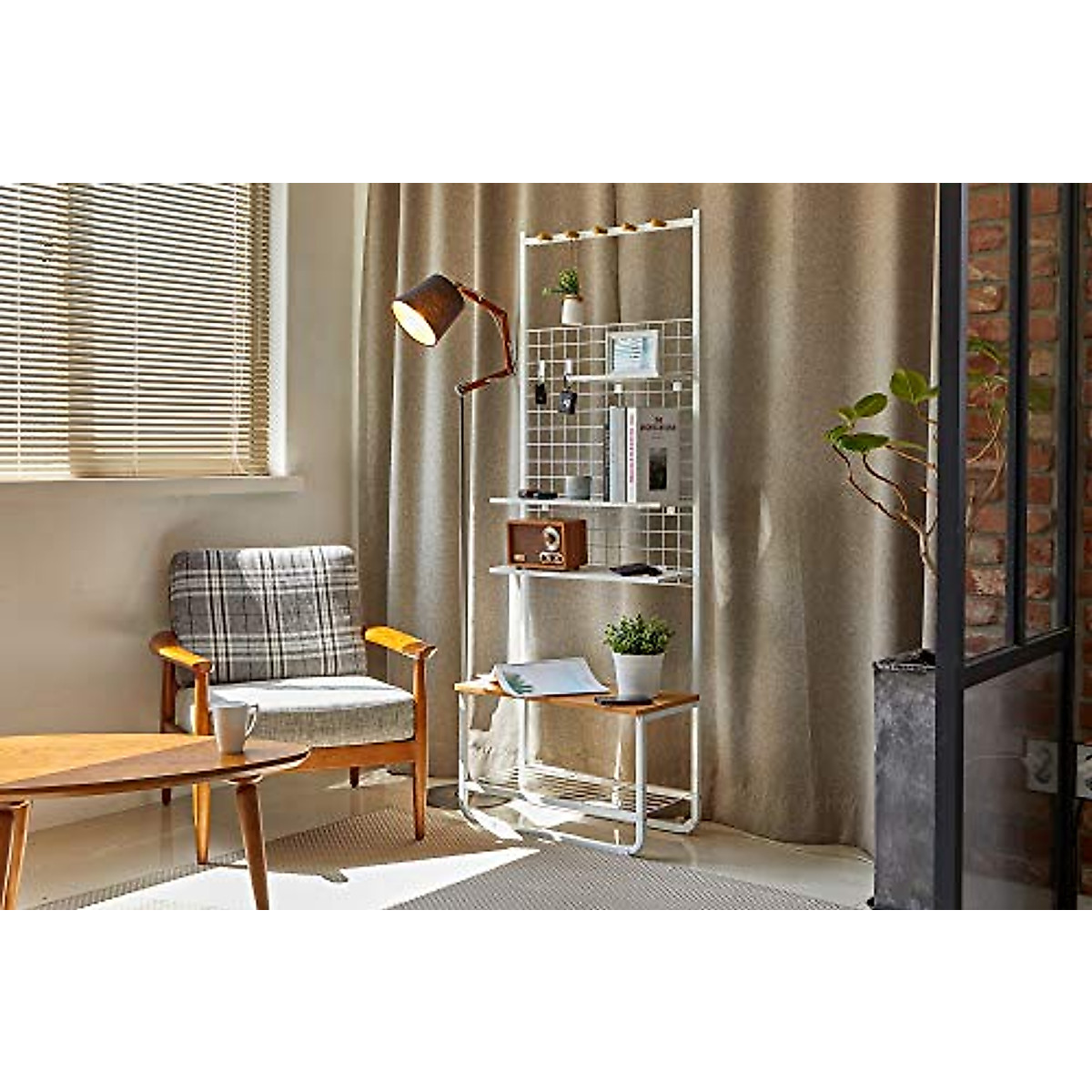 Casamaru Magic Partition Mesh Shelf Storage Rack (White)