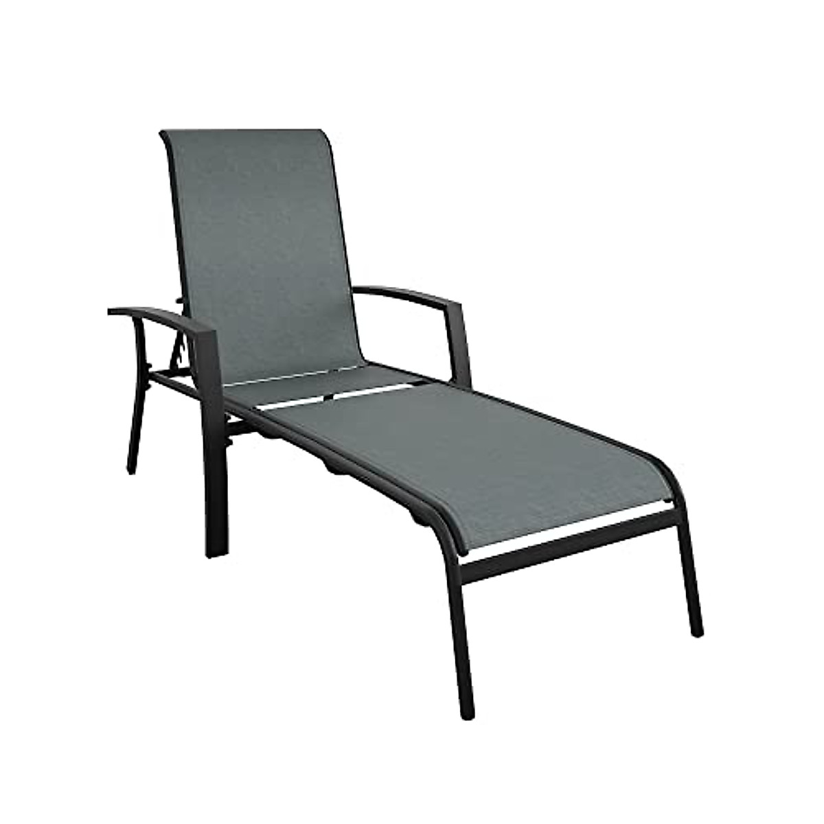 Cosco Outdoor Adjustable Aluminum Chaise Lounge Patio Furniture Set, 2-Pack, Black and Blue