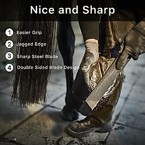 Elesunory Horseshoe File 14 Inches, Horse Rasp and File with Handle for Horse Hoofs, Hoof Trimming Tool for Repairing Horse Goat Pig Hooves