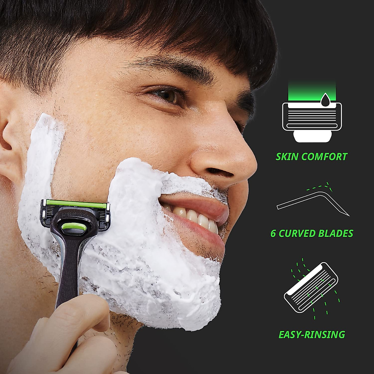 Dorco Pace 6 Pro - Six Blade Razor System with Trimmer - 12 Pack Refill (No Handle)