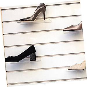 Hemobllo 5sets Transparent Shoe Rack Slat Wall Shelf Hanging Slat Wall Accessories Stand Corner Storage Shelf Boutique Multiple Floating Shelves for Wall Sneaker Clear Wall Display 4pcs*5