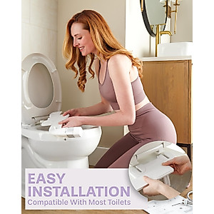 Veken Ultra-Slim Bidet Attachment for Toilet, Non Electric Dual Nozzle (Posterior/Feminine Wash) Hygienic Bidets Existing Toilets Seat, Adjustable Angle Water Pressure, Self Clean, Water Sprayer Baday