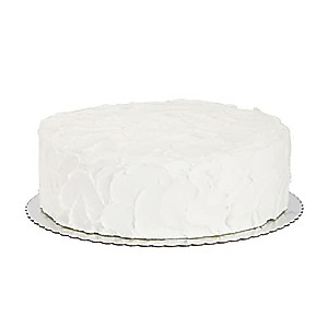 12-Pack Cake Boards 12 Inch, Elegant Round Scalloped Boards for Bakeries, Baking Desserts, Cake Decorating, Sturdy Cardboard Material, Disposable (Silver, 12x12x0.08 in)