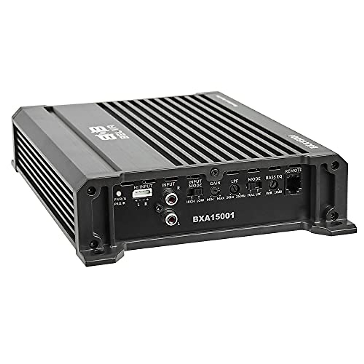 Belva BXA15001 1500W Peak BX-Series 2-Ohm Stable Class-A/B Monoblock Car Audio MOSFET Amplifier with Remote Subwoofer Level Control