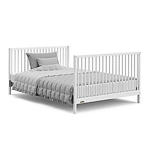 Graco Teddi 5-in-1 Convertible Crib with Drawer (White) – GREENGUARD Gold Certified, Crib with Drawer Combo, Full-Size Nursery Storage Drawer, Converts to Toddler Bed, Daybed and Full-Size Bed