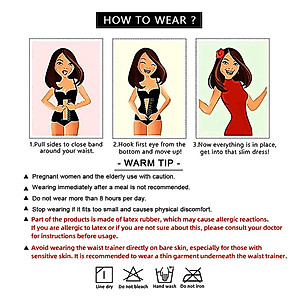 YIANNA Waist Trainer for Women Tummy Control Latex Underbust Waist Cincher Corset Sport Girdle Hourglass Body Shaper,(Black, XS)