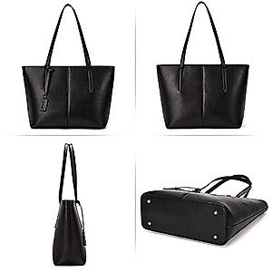 BOSTANTEN Women Handbag Genuine Leather Tote Shoulder Purses Black