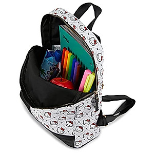 Fast Forward Hello Kitty Allover Leather Backpack - Girls, Boys, Teens, Adults - Officially Licensed Hello Kitty Faux Leather 14 Inch Backpack (White)