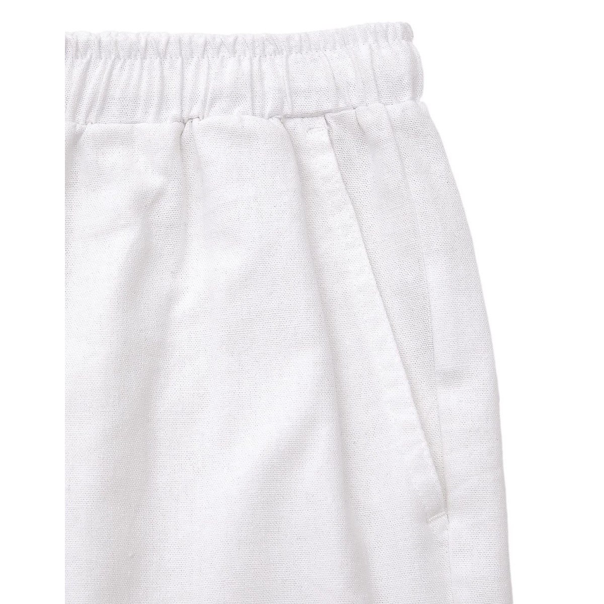 Bonnorth Women's Linen Beach Capri Pants Womens Lounge Loose Running Pants for Women Wide Leg Plus Size Casual Pants for Women Yoga Golf Lightweight Pants White L