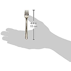 200 Mini Plastic Tasting Forks for Appetizer - 4.2” Inches Reflection Stainless Steel Finished Silver Perfect Desserts Cocktail Cake Fruit Wedding Party Petite Premium Three Prong Disposable Fork