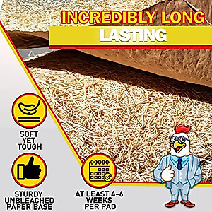 Nesting Box Pads for Chickens - Accessories for Hens, Chicken Coops and Laying Eggs - Square Liners Fit in Your Coop - Natural Fiber Material Bedding Mats