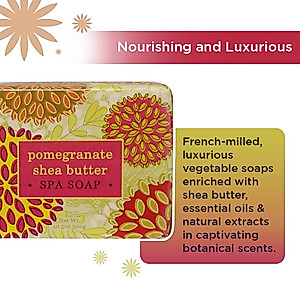 Greenwich Bay Trading Company Shea Butter Soaps with Essential Oils and Natural Extracts 10.5oz (Pomegranate)