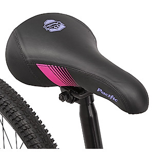 Pacific Cavern Mountain Bike for Youth, Boys and Girls, 21-Speed Twist Shifter, 24-Inch Wheels, 14-Inch Steel Frame, Front Suspension, Kickstand Included, Purple