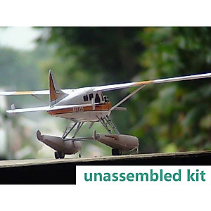 TECKEEN 1/32 Scale CAN DHC-2 Beaver Float Seaplane 3D Model Paper Model Diecast Plane Model for Collection (Unassembled Kit )