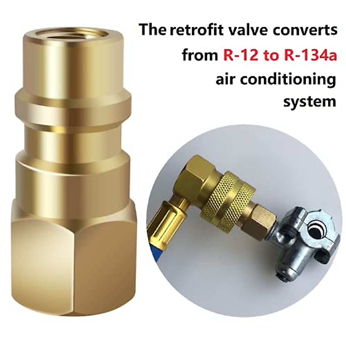 Boltigen R134A Refrigerant Charge Hose Gauge Kit-A/C Refrigerant Charge Hose Gauge Set with 1 BPV-31 Bullet Piercing Tap Valve,1 Retrofit Valve Fits for Car AC Air Conditioning Refrigerant Charging
