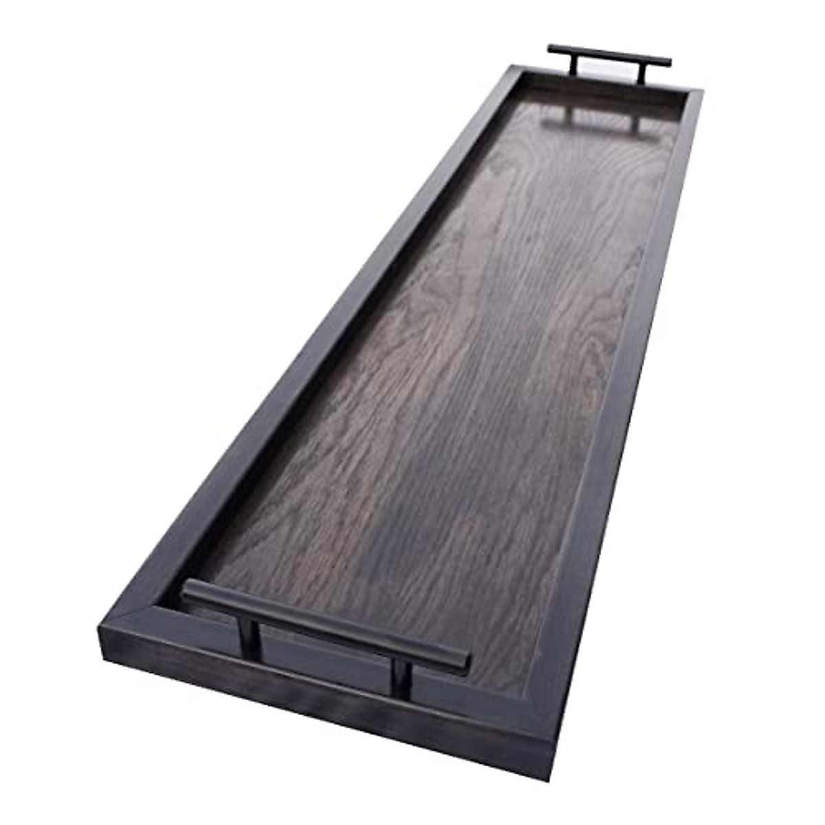 Charcuterie board-Rustic long table tray-farmhouse table trough-farmhouse table decor-tray for decor-farmhouse table tray centerpiece-dining room centerpiece-long wood tray (9" x 40", Walnut stain)