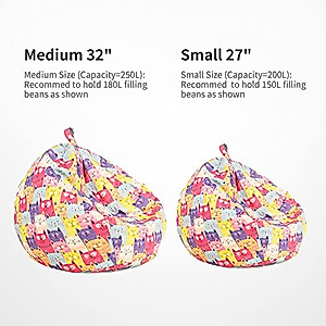 Nobildonna Stuffed Animal Storage Bean Bag Chair Cover Only for Kids Girls Toddler, Large Beanbag Chair Without Filling for Organizing Children Soft Plush Toys