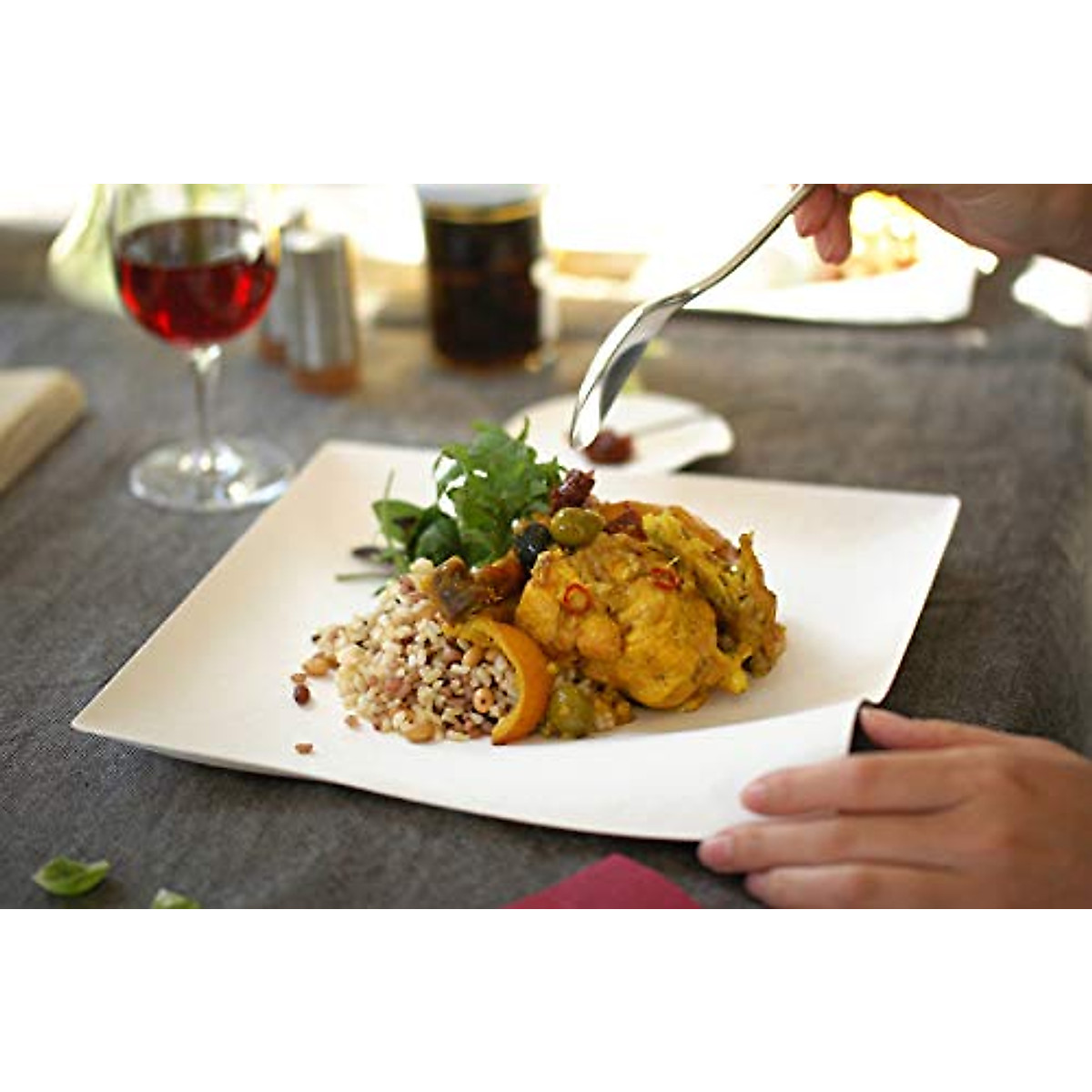 WASARA DM-015R Platters, White, 9.6 inches (24.6 cm), 6 Pieces