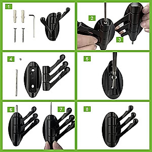 TUNNY 2 Pack Solid Zinc Swivel Coat Hook - Chrome Coat Hook for Heavy Duty Folding Swing Arm Triple Coat Hook with Multifunctional Towel/Clothes Hanger for Bathroom Kitchen Garage Wall Mounted