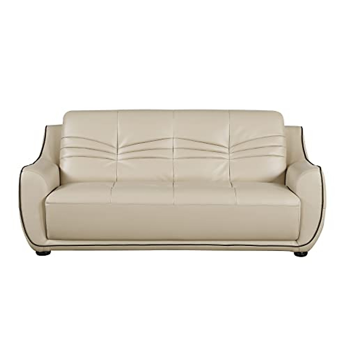 Blackjack Furniture Radford Leather Air/Match Upholstered Modern Living Room Sofa, Beige