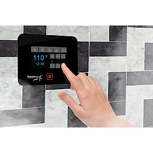 Steam Shower Generator Kit System | Brushed Nickel Shower Head + Self Drain Combo | Enclosure Steamer Sauna Spa Stall Package |Touch Screen Wifi App/Bluetooth Control Panel |12kW Raven |SS-RVB1200BN-A