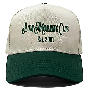 Two Tone Vintage Snapback Hat - Slow Morning Club - Forest/Beige