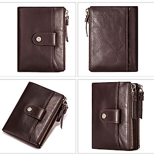 SPYBY Business Card Cases Genuine Leather Money Clips Men's Wallets Money Organizers (Color : Red)