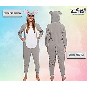 Slim Fit Adult Onesie - Animal Halloween Costume - Plush Fruit One Piece Cosplay Suit for Women and Men by FUNZIEZ!