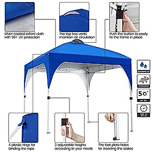 Topeakmart Outdoor Pop up Canopy Tent Camping Tent Sun Shelter Portable Canopy Tent 10x10 Heavy Duty for Garden Patio Park Market Blue