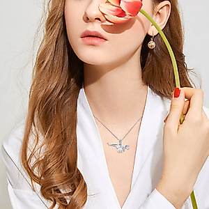 JUSTKIDSTOY Dinosaur Necklace for Women 925 Sterling Silver Cute Animal T-Rex Pendant Necklace Dinosaur Jewelry Gifts