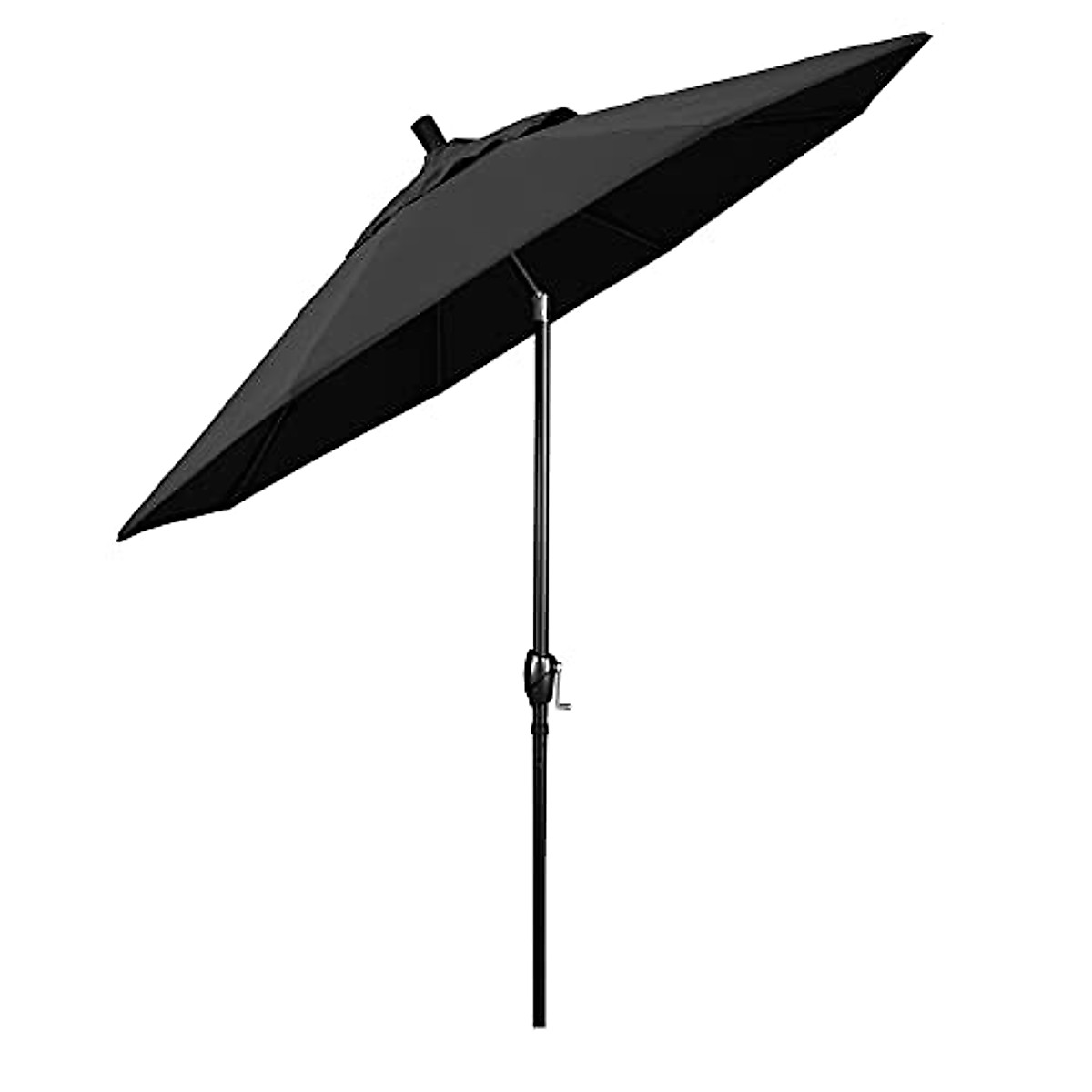 California Umbrella GSPT908302-5408 9' Round Aluminum Market, Crank Lift, Push Button Tilt, Black Pole, Sunbrella Patio Umbrella, 9-Feet