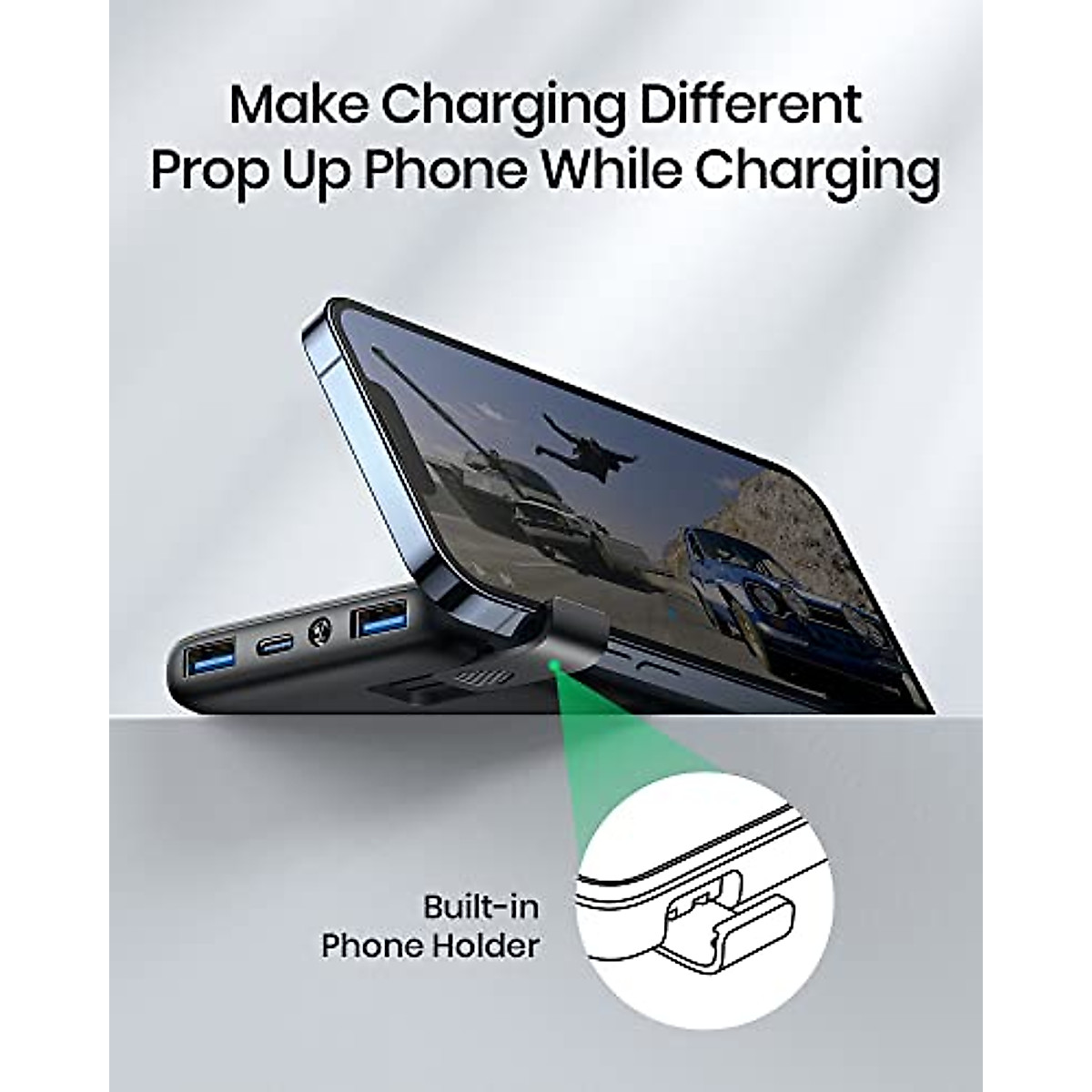 [2 Pack] INIU Portable Charger, 22.5W PD3.0 QC4.0 USB C Fast Charging 10500mAh LED Display Power Bank, Battery Pack with Phone Holder for iPhone 14 13 12 Samsung S20 Google LG AirPods iPad Tablet etc.